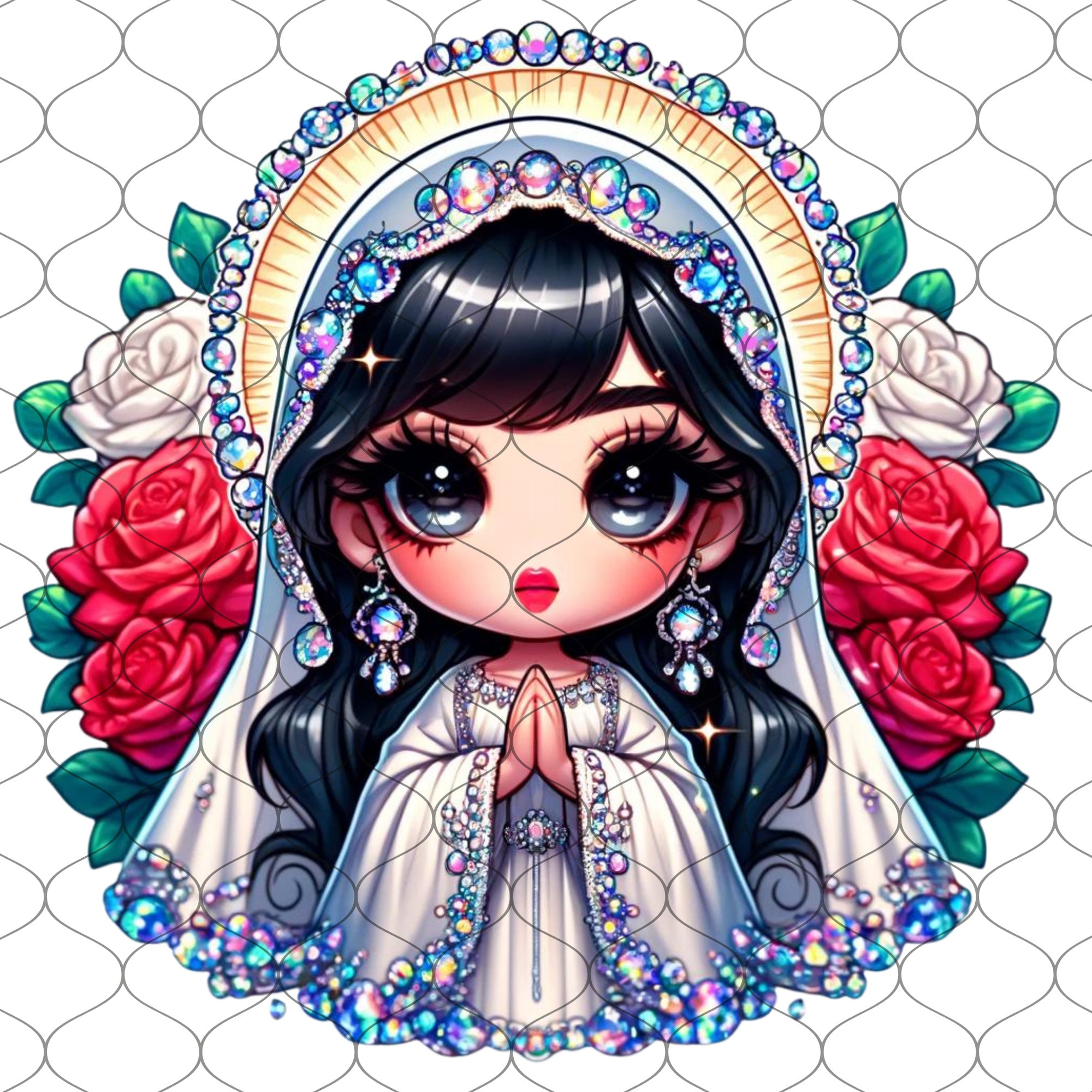 Chibi Cute Diamond Our Lady, 12 Png, Virgin Mary Png, Mother of God ...