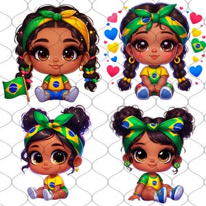 Chibi Cute Brazilian Baby Girl Png, 20 PNG, Brazil Clipart, Chibi Girl ...