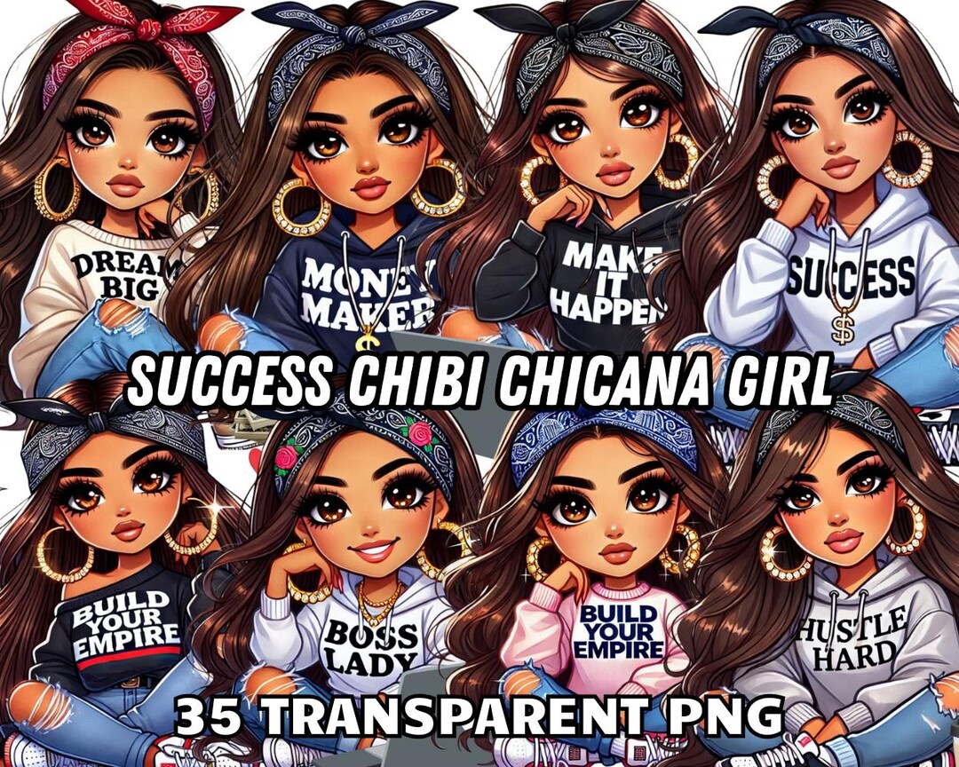 35 Success Chibi Chicana Girl, Chicana Clipart, Latina Clipart, Chibi ...