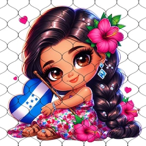 Chibi Cute Honduran Baby Girl Png, 20 Png, Honduras Girl Png, Latina ...