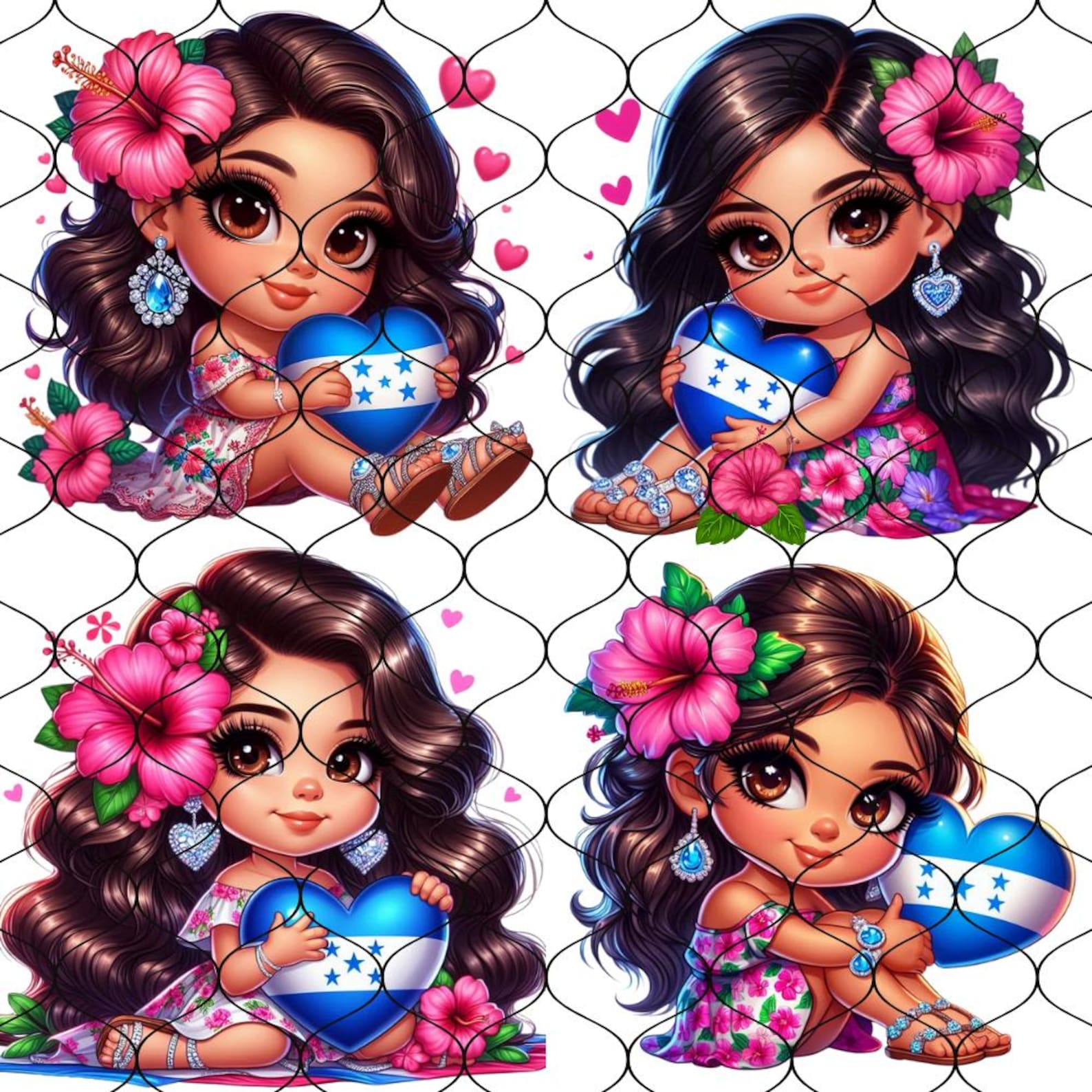 Chibi Cute Honduran Baby Girl Png, 20 Png, Honduras Girl Png, Latina ...