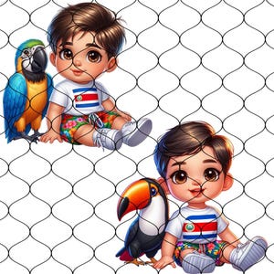 Chibi Cute Costa Rican Baby Boy Clipart, 25 PNG, Costa Rican Boy Png ...