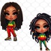 Chibi Rasta Beauty, 20 PNG, Curvy Chibi African American Woman,hot ...