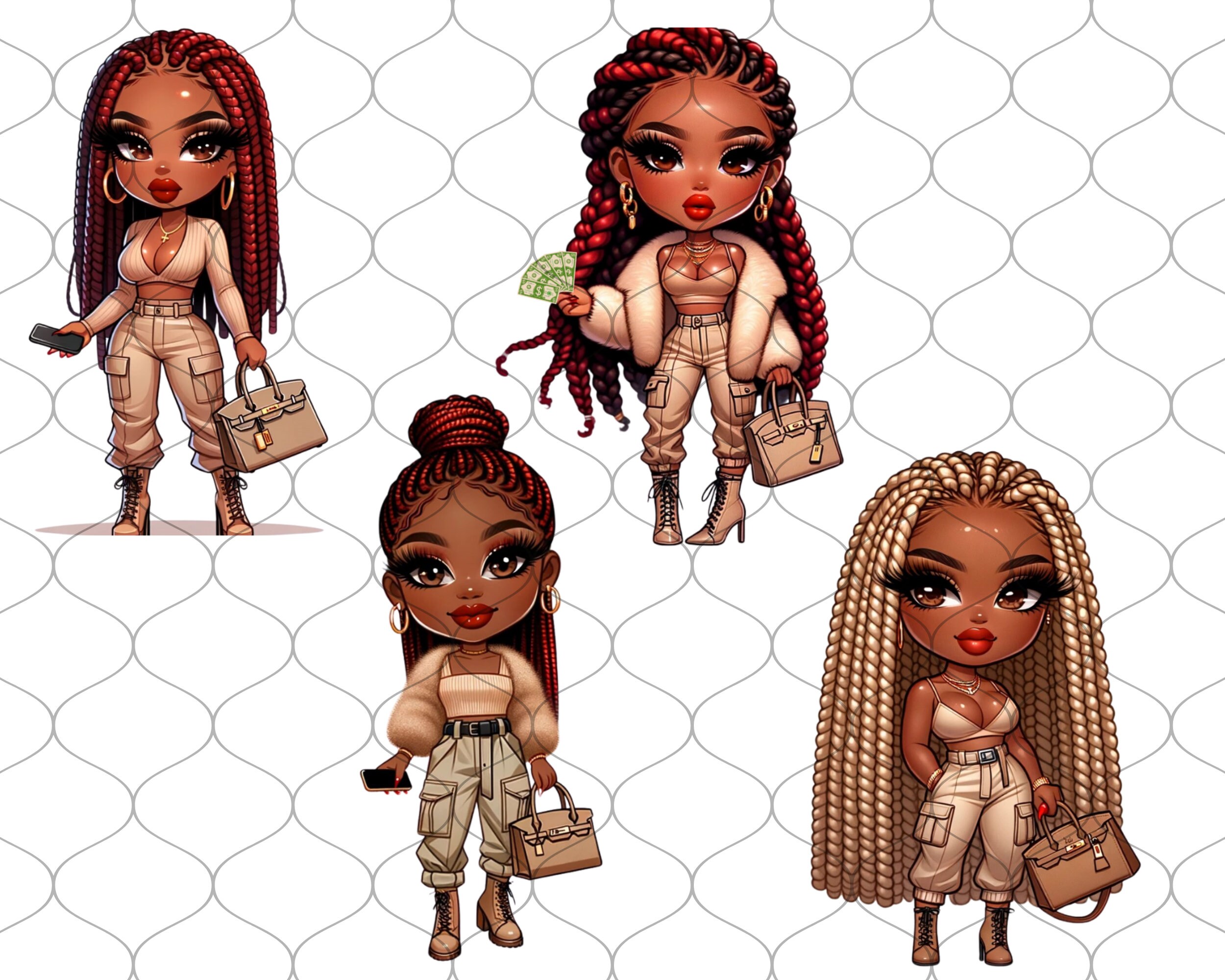 Chibi Boujee Boss Babes, 35 PNG, Girl Boss Clipart, Lady Boss Clipart ...