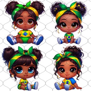 Chibi Cute Brazilian Baby Girl Png, 20 PNG, Brazil Clipart, Chibi Girl ...