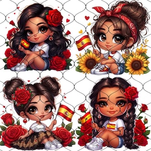 Chibi Super Cute Spanish Baby Girl Png, 20 Png, Spain Png, Chibi ...