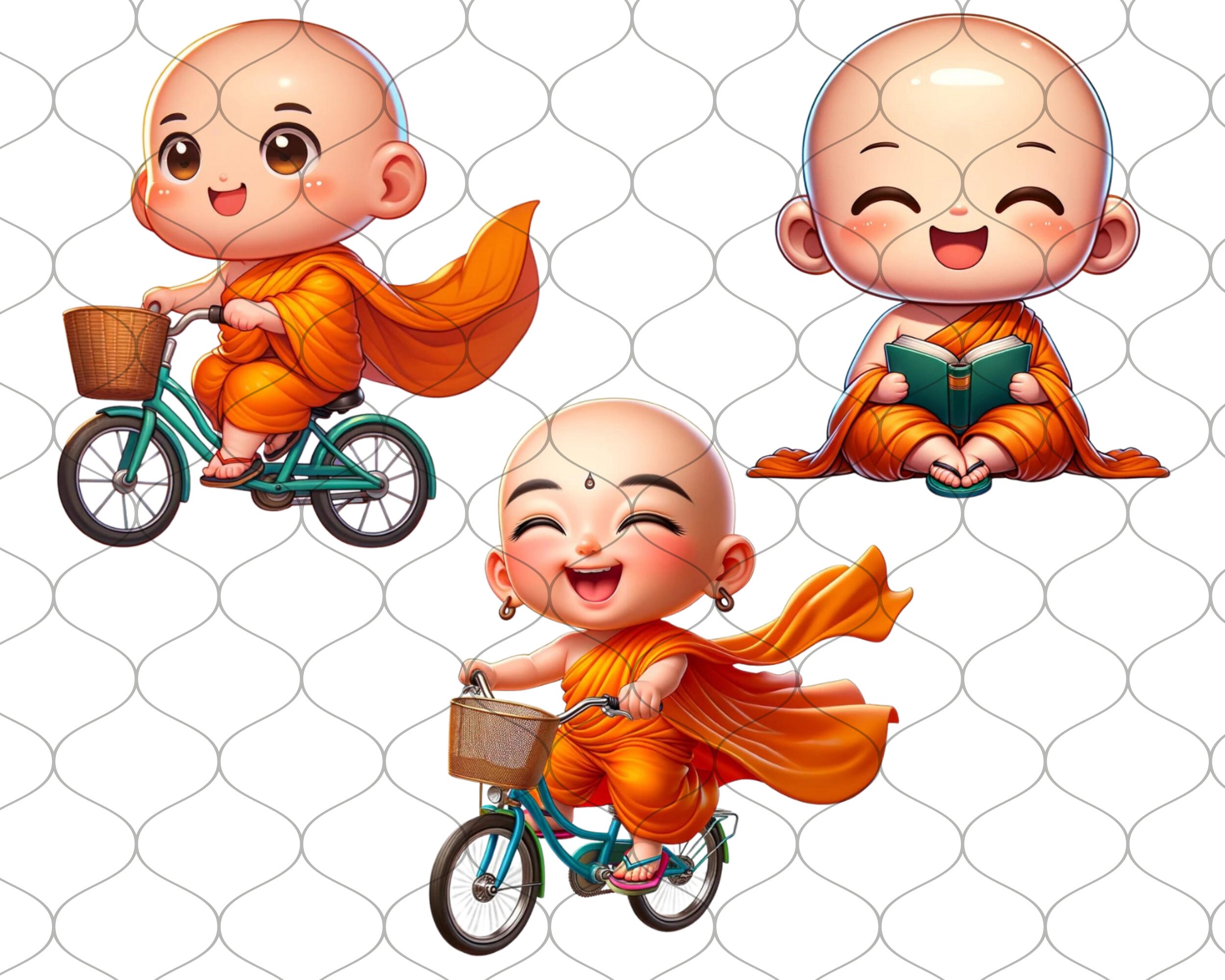 Chibi Cute Monk, 20 TRANSPARENT PNG, Monk Clipart, Buddha Png ...