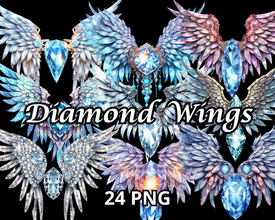 Diamond Wings, 24 PNG, Angel Wings Clipart, Wings Clipart, Heaven ...