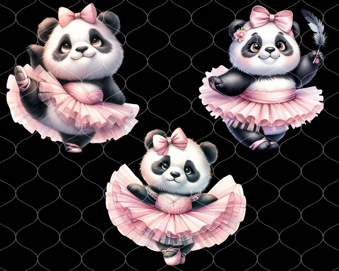 Cute Panda Ballerina, 22 PNG, Ballerina Clipart, Pink Ballerina Png ...