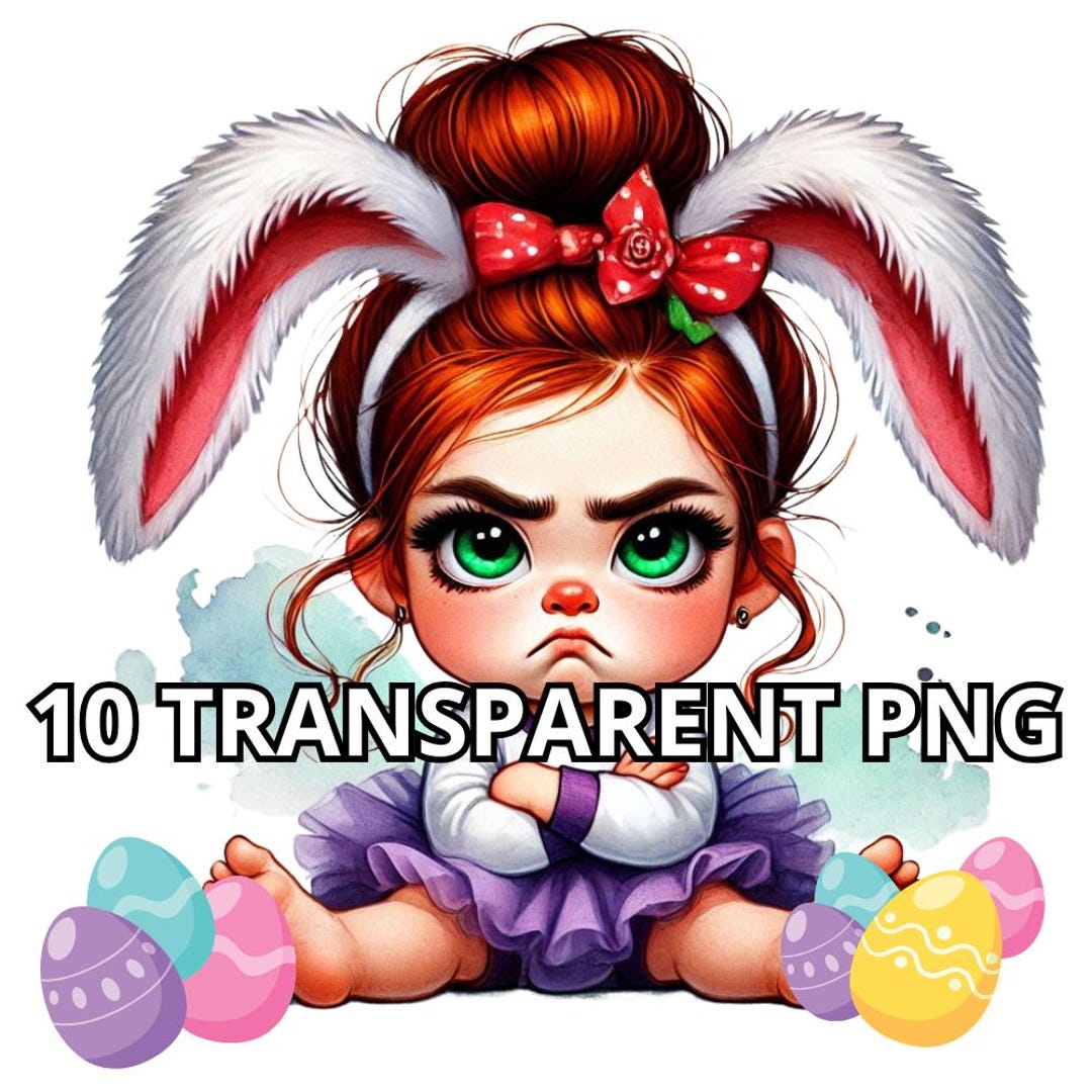 Funny Easter Png, 10 TRANSPARENT PNG, Grumpy Easter Baby Girl Png ...