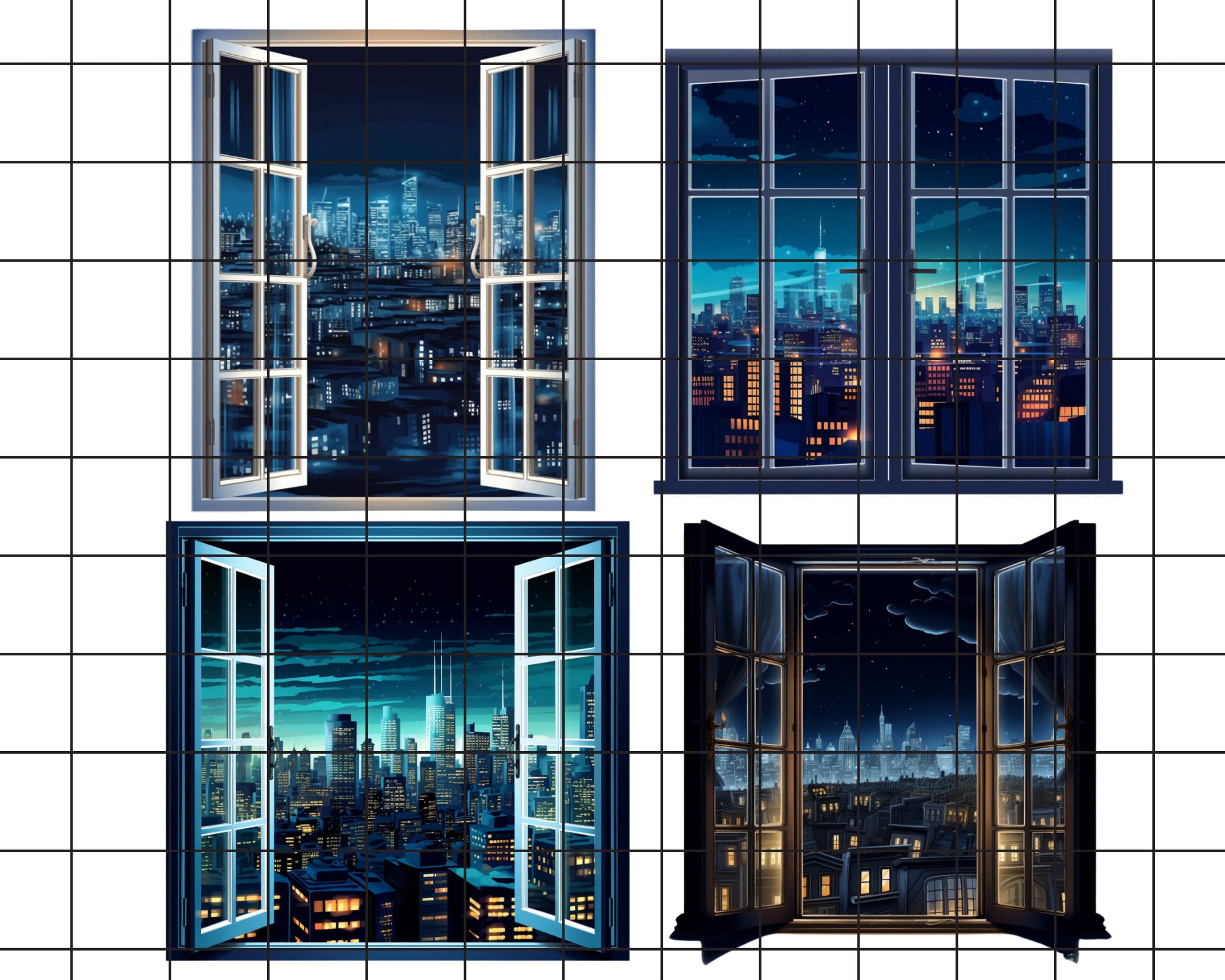 Window at Night,28 PNG, Furniture Clipart, Window Clipart, City at ...