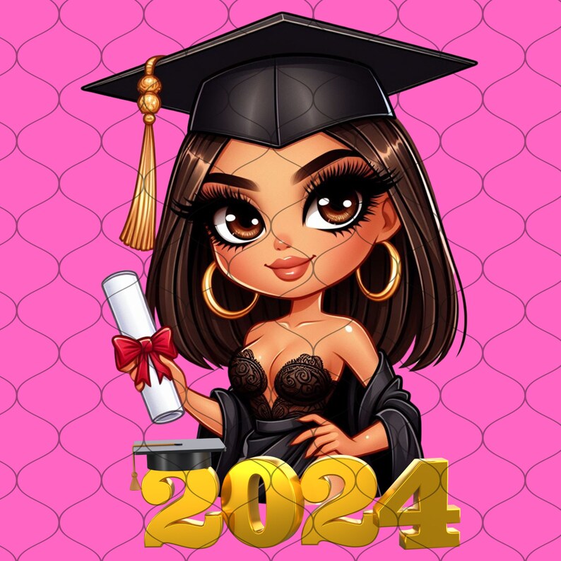 Chibi Beautiful Girl Graduation Png,transparent PNG, Class of 2024 Png ...