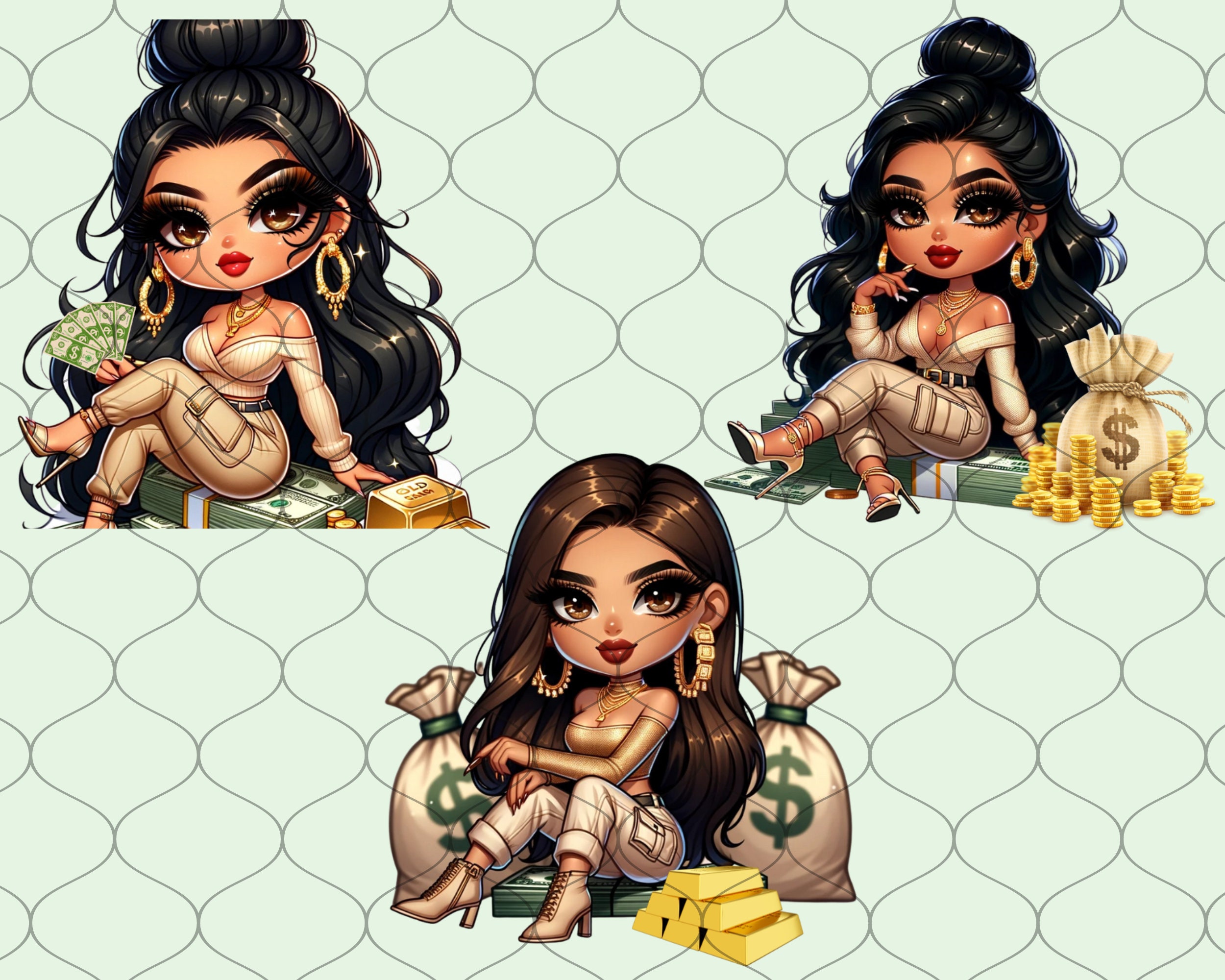 Chibi Latina Millionaire, 20 Png, Millionaire Mindset Png, Latina Woman ...