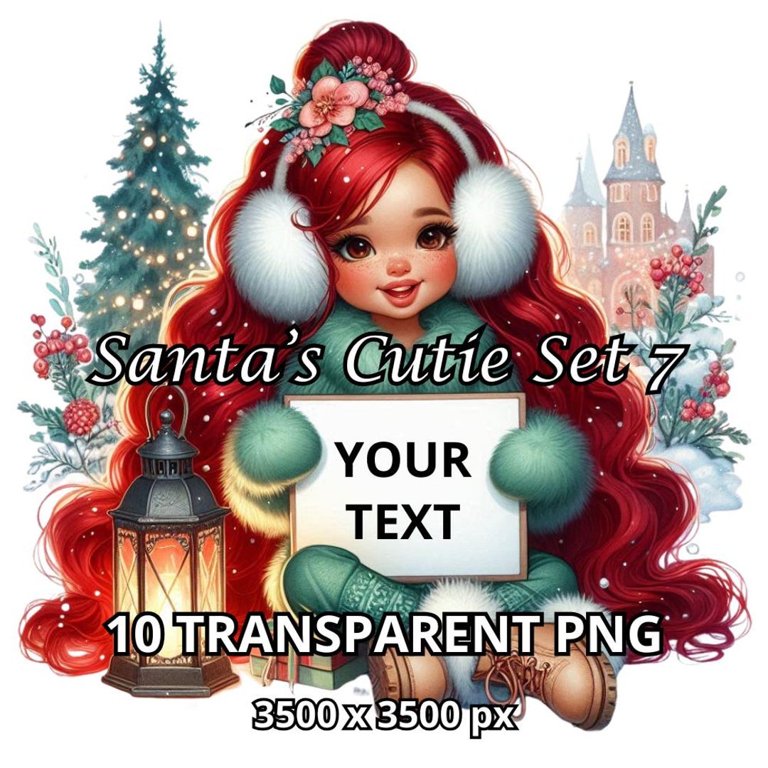 10 Santa's Cutie Set 7, Cute Chibi Christmas Baby Girl Png, Christmas ...