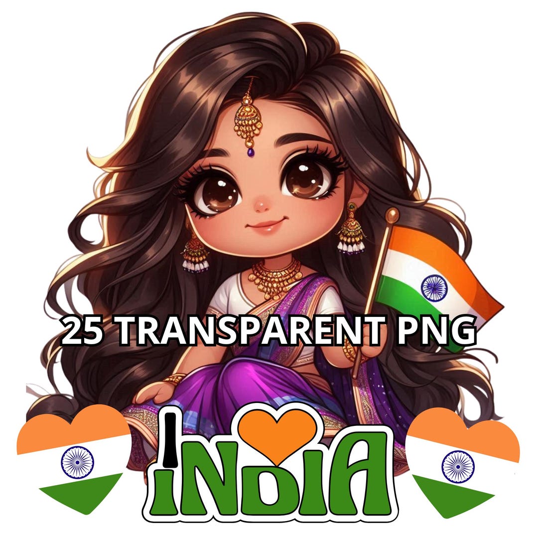 Chibi Cute Indian Baby Girl Clipart, 25 Png, India Png, Chibi Girl Png ...