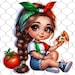 Chibi Cute Italian Baby Girl Clipart, 30 PNG, Italy Png, Italy Flag Png ...