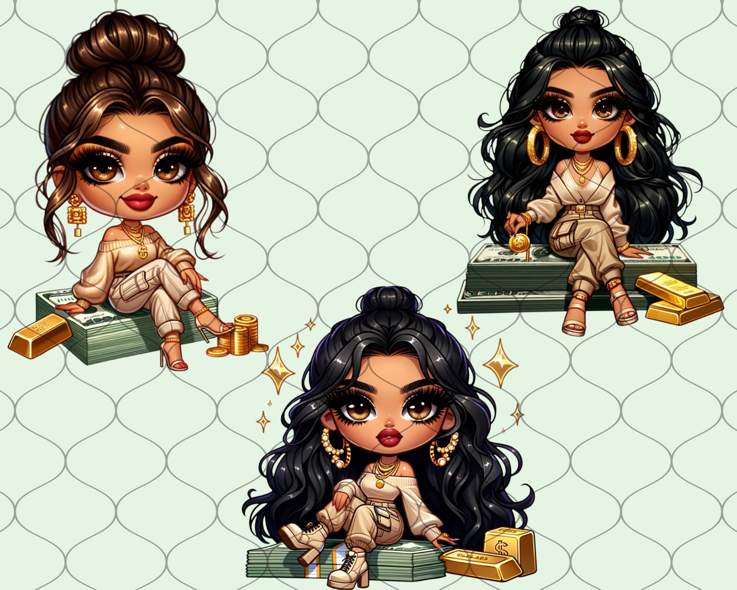 Chibi Latina Millionaire, 20 Png, Millionaire Mindset Png, Latina Woman ...