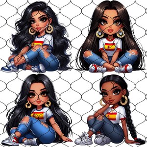 20 Chibi Hot Black Hair Girl - Spain, Gorgeous Spanish Girl, Spain Png ...