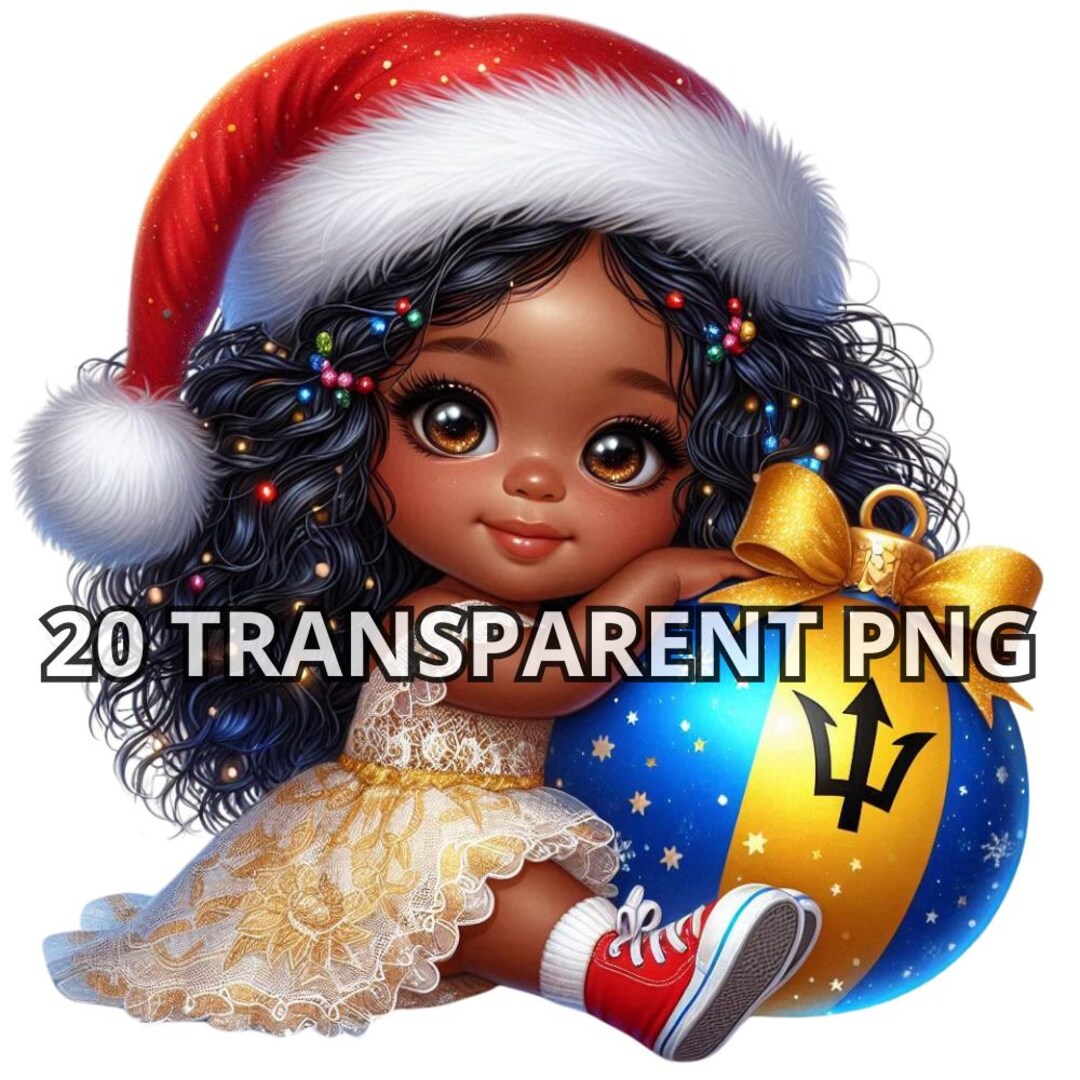 Chibi Cute Christmas Barbados Baby Girl Png, 20 Png, Bajan Girl Png ...
