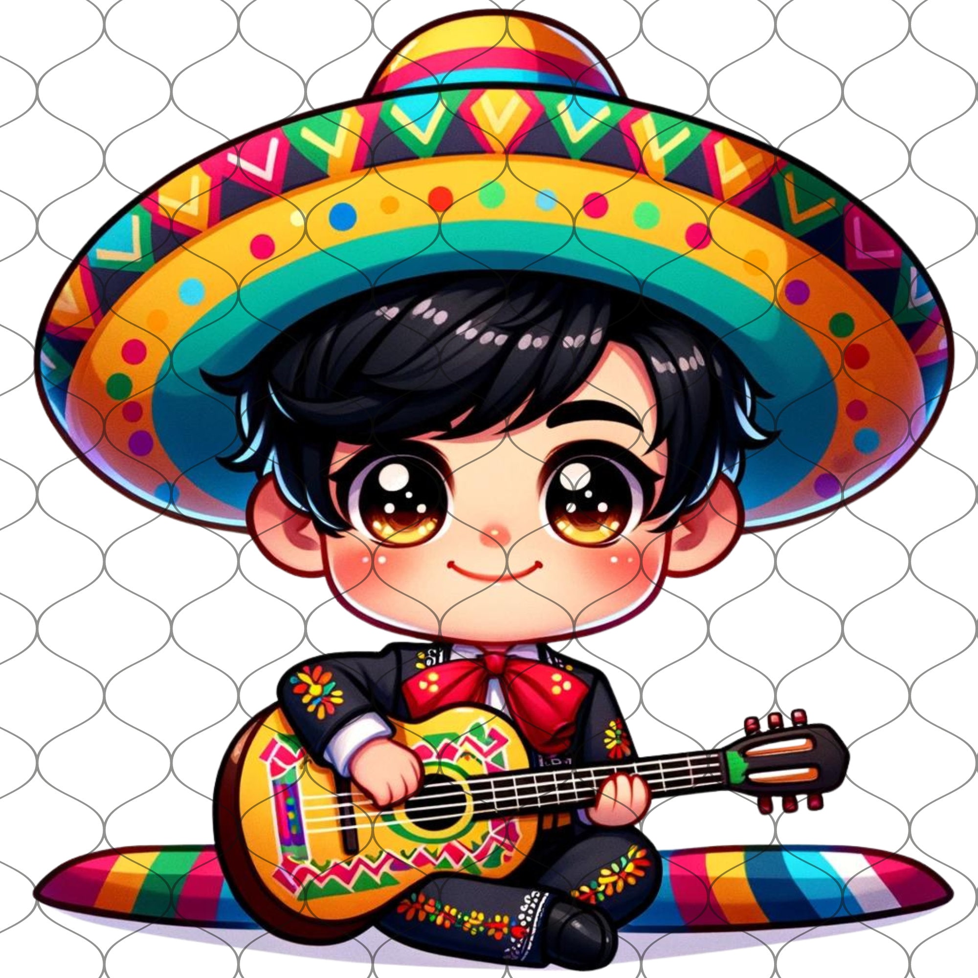 Super Cute Chibi Mexican Boy Clipart, 12 PNG, Mexico Cliparts, Latino ...