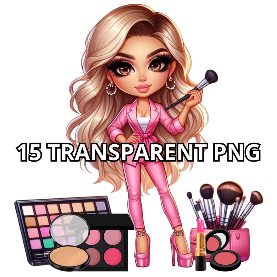 15 Gorgeous Blonde Chibi Makeup Artist, Makeup Artist Png, Makeup ...