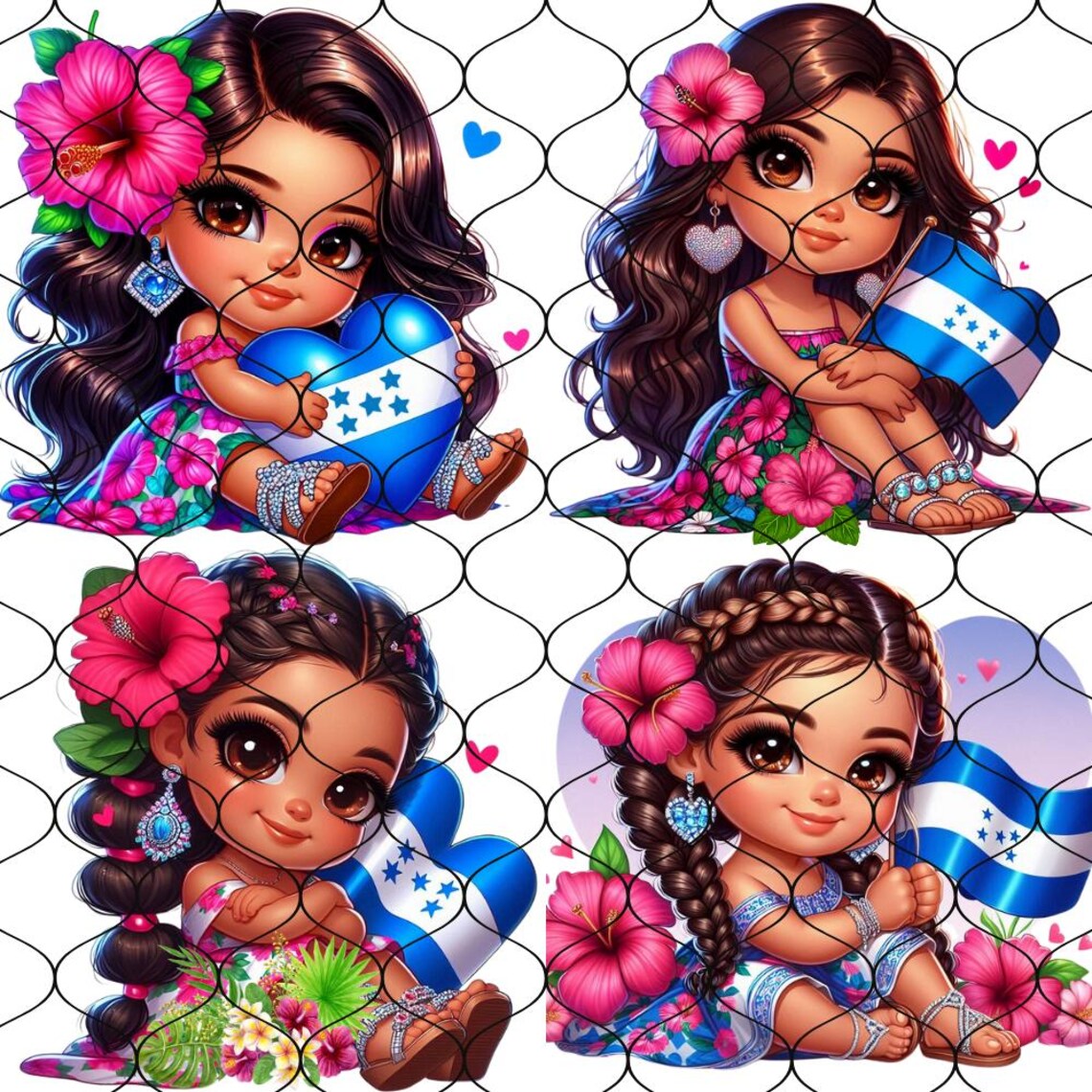 Chibi Cute Honduran Baby Girl Png, 20 Png, Honduras Girl Png, Latina ...