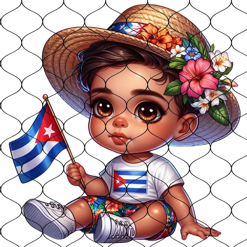 Chibi Cute Cuban Baby Boy Clipart, 25 PNG, Cuban Boy Png, Cuba Png ...