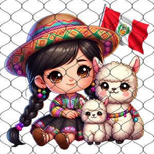 Super Cute Chibi Peruvian Baby Girl, 20 PNG, Proud Peruvian, Peruvian ...