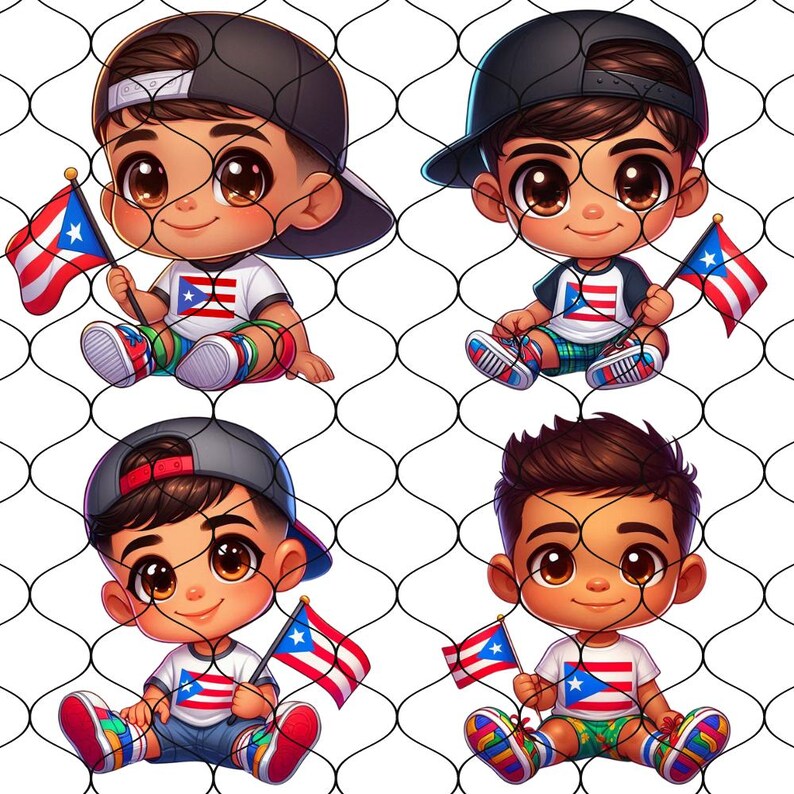 25 Chibi Cute Puerto Rican Dark Hair Baby Boy Png, Puerto Rico Png ...