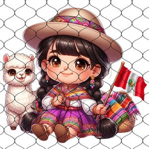 Super Cute Chibi Peruvian Baby Girl, 20 PNG, Proud Peruvian, Peruvian ...
