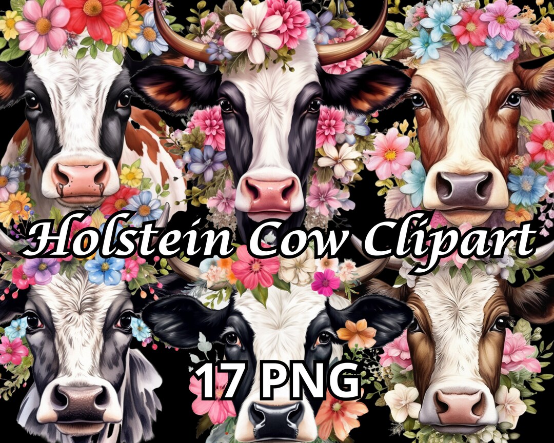 Holstein Cow Clipart, 17 PNG, Farm Animal Png, Western Png, Cow Clipart ...