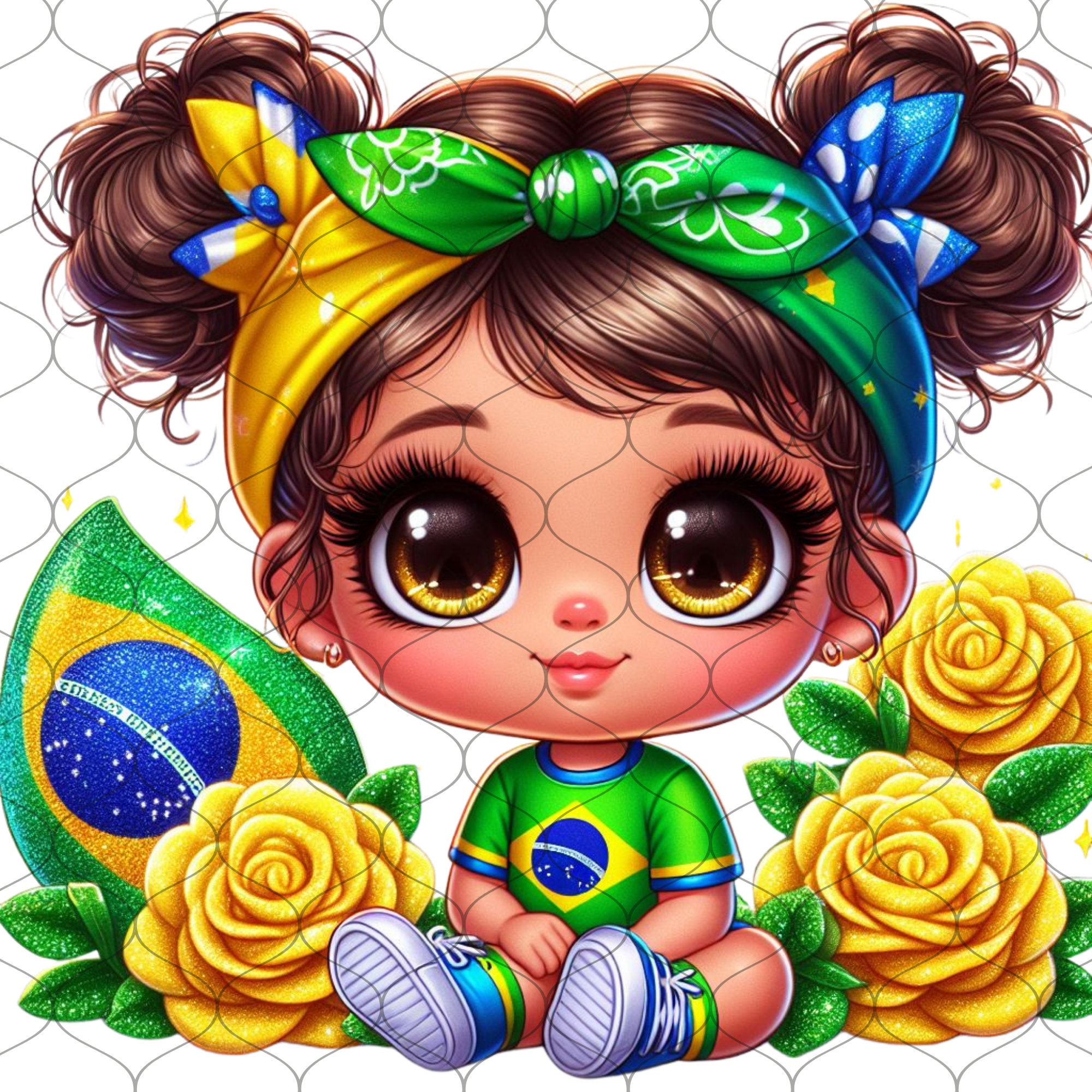 Chibi Cute Brazilian Baby Girl Png, 20 PNG, Brazil Clipart, Chibi Girl ...