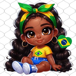Chibi Cute Brazilian Baby Girl Png, 20 PNG, Brazil Clipart, Chibi Girl ...