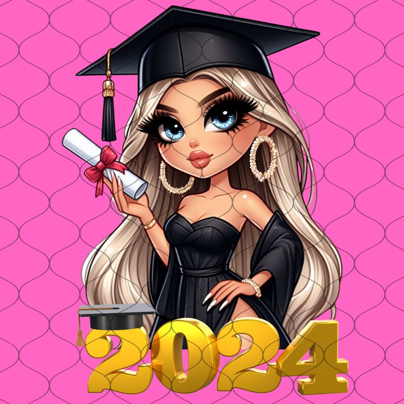Chibi Beautiful Girl Graduation Png,transparent PNG, Class of 2024 Png ...