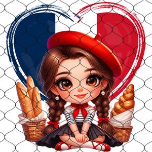 Chibi Cute French Brown Hair Baby Girl Clipart, 20 Png, France Png ...