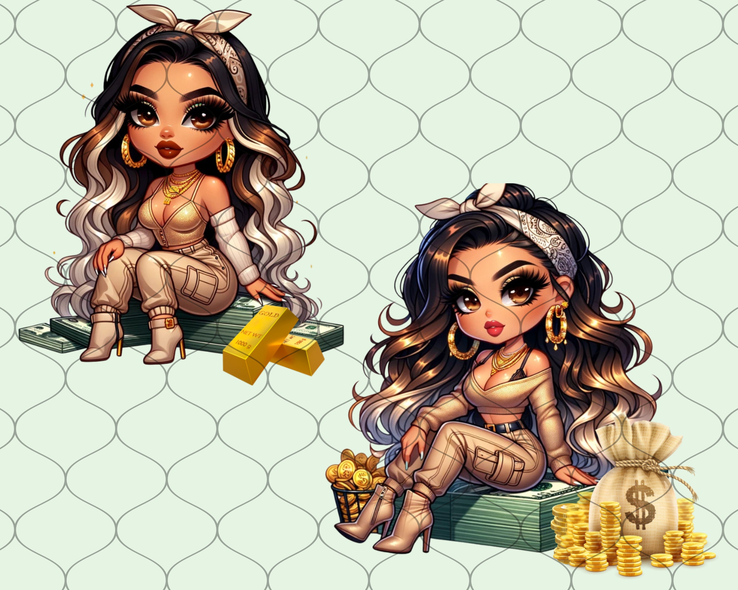 Chibi Latina Millionaire, 20 Png, Millionaire Mindset Png, Latina Woman ...