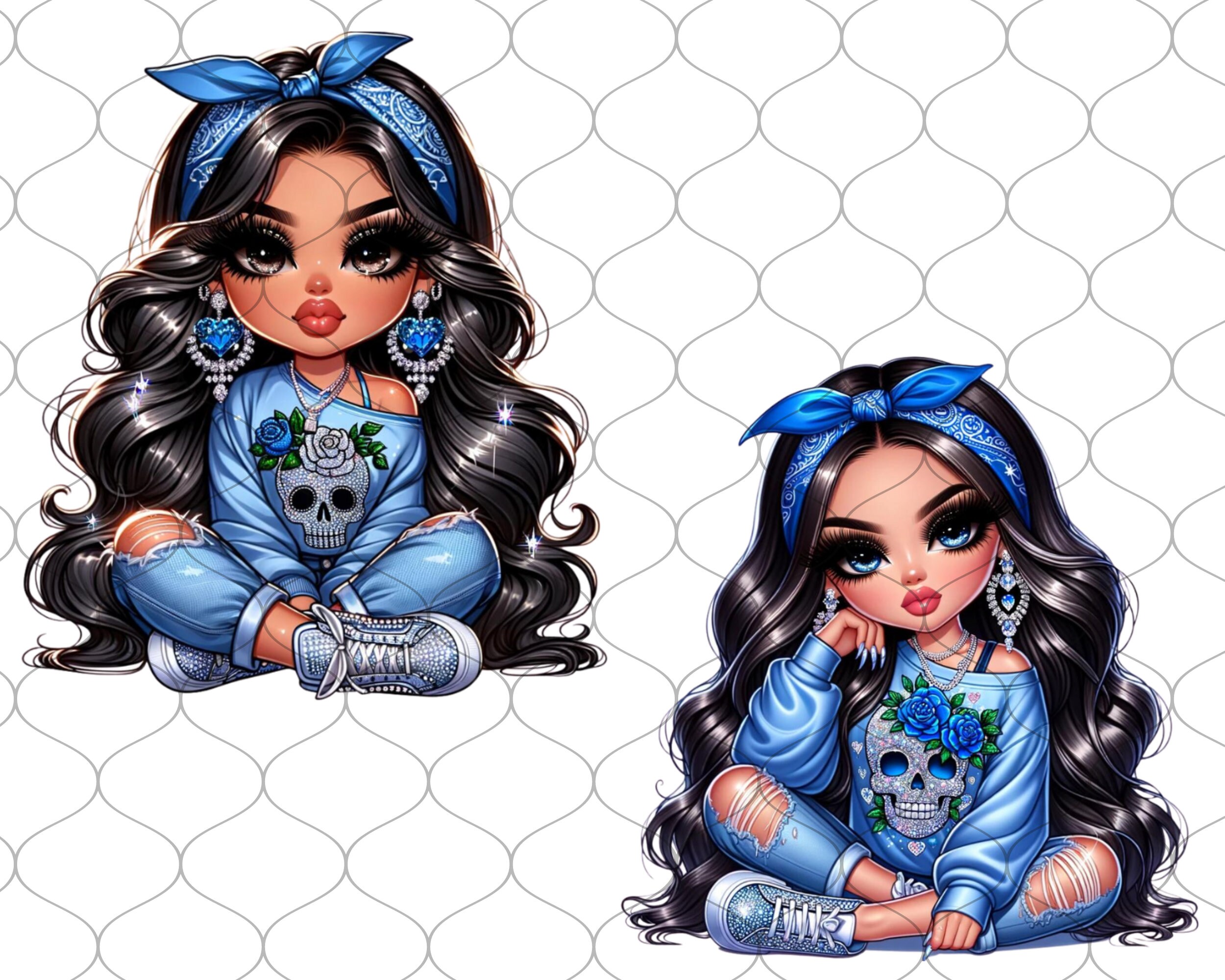 Chibi Cute Chicana Girl, 26 PNG, Chicana Clipart, Chibi Dolls Png ...