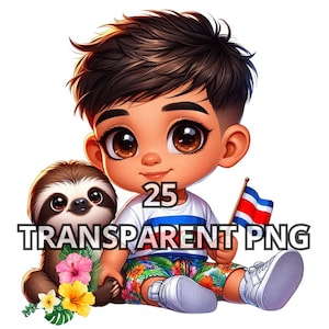 Chibi Cute Costa Rican Baby Boy Clipart, 25 PNG, Costa Rican Boy Png ...