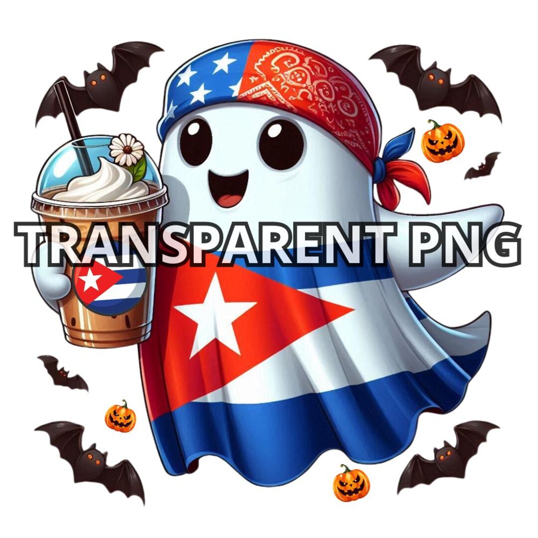 Cute Halloween Cuban Ghost Clipart, TRANSPARENT PNG, Cuba Png, Cuba ...
