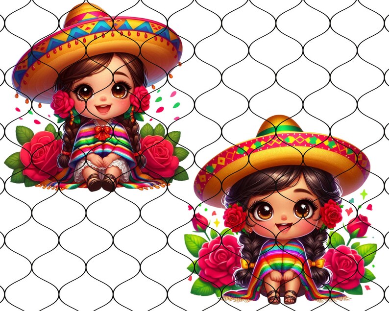 Cute Chibi Mexican Baby Girl Png, 30 Png, Latina Princess Clipart ...