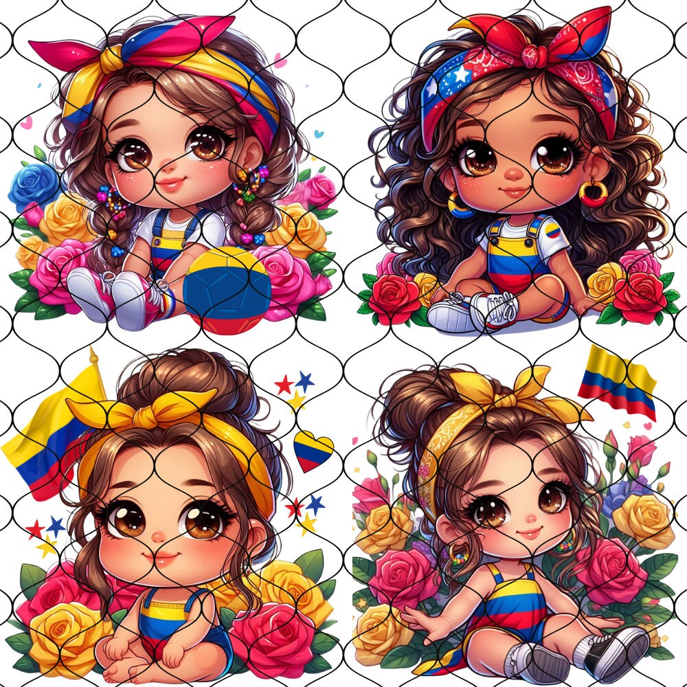 Chibi Cute Colombian Baby Girl Png, 20 Png, Colombian Girl, Proud ...