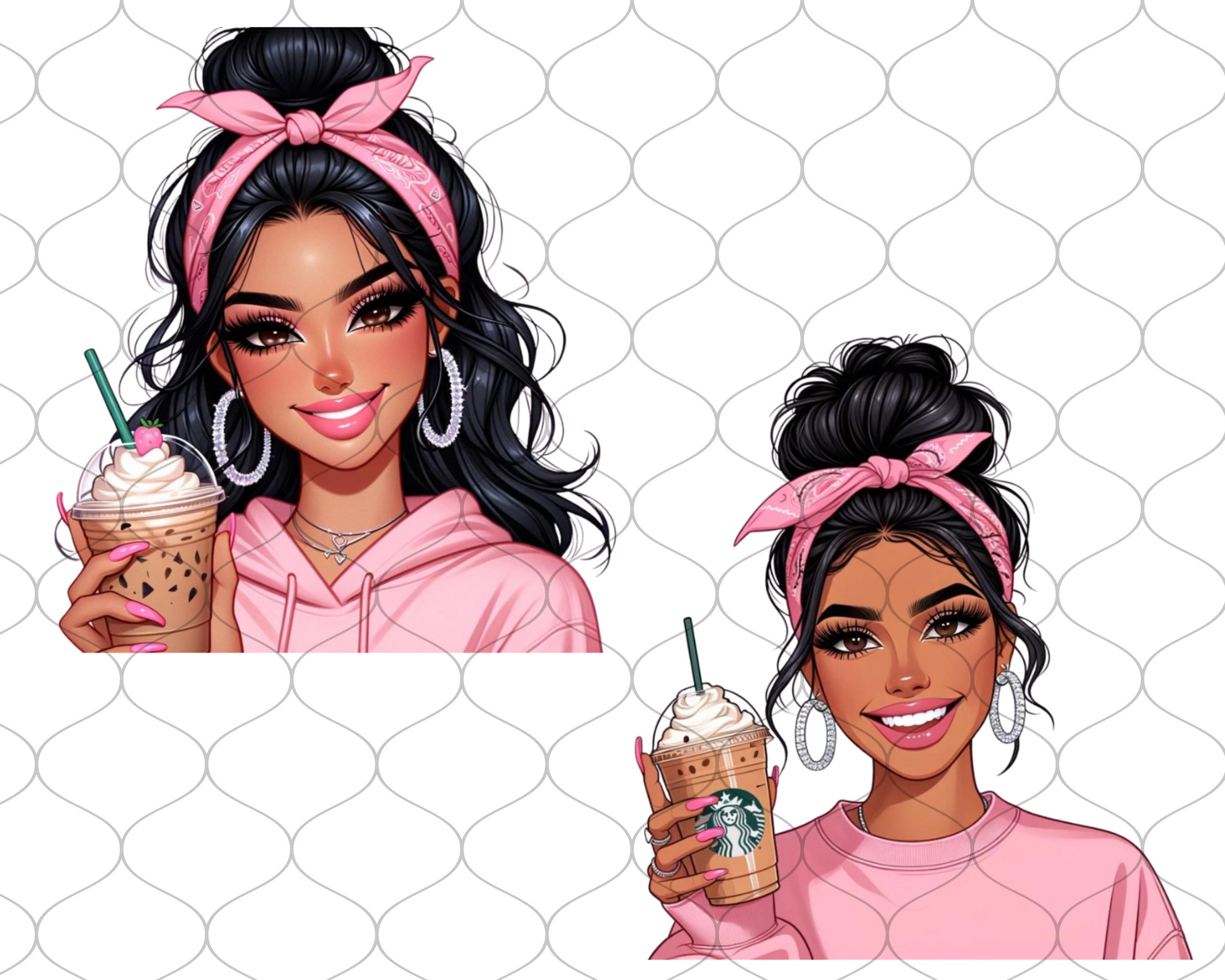 Pink Gorgeous Latina,15 PNG, Latina Woman Png, Latina Clipart, Chicano ...