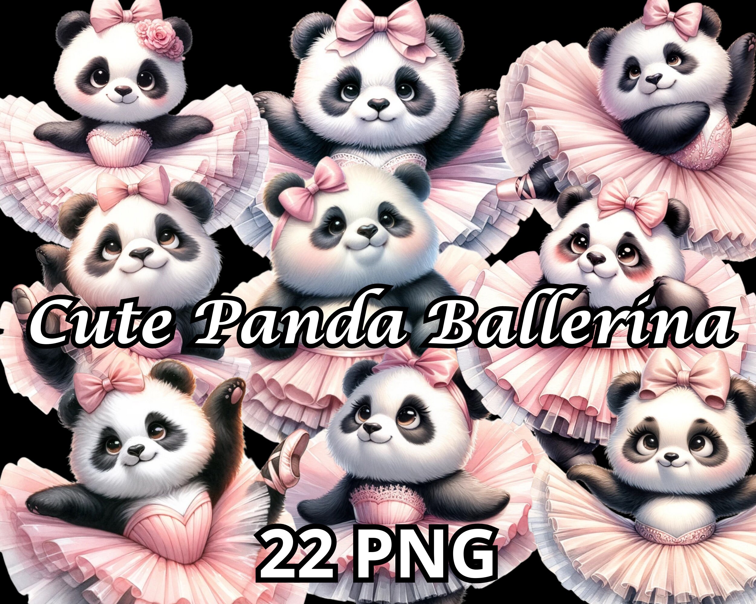 Cute Panda Ballerina, 22 PNG, Ballerina Clipart, Pink Ballerina Png ...