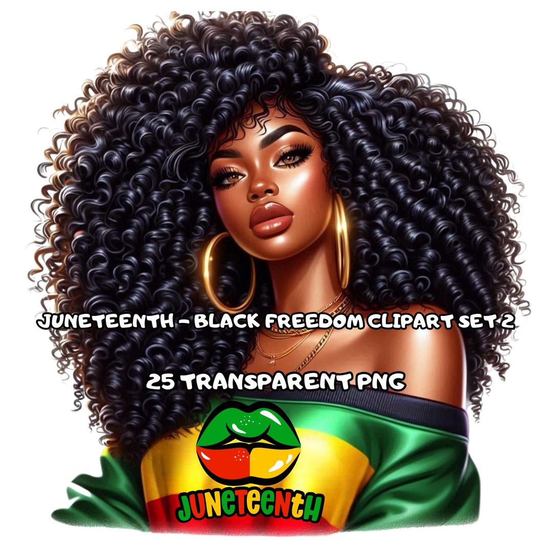 Juneteenth - Black Freedom Clipart Set 2, 25 PNG, Juneteenth Png, Black ...