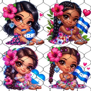Chibi Cute Honduran Baby Girl Png, 20 Png, Honduras Girl Png, Latina ...