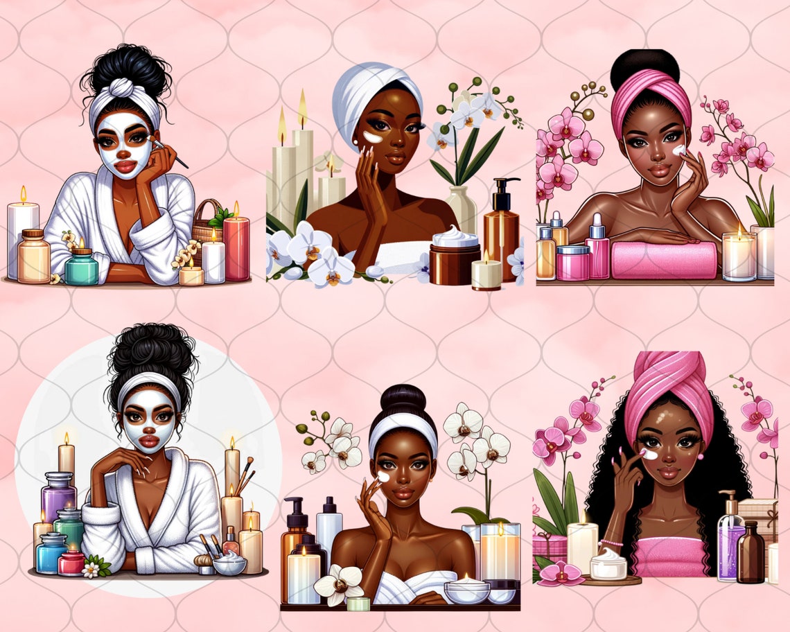 Spa Day Clipart, 50 PNG, Relaxation Clipart, Health Clipart, Wellness ...