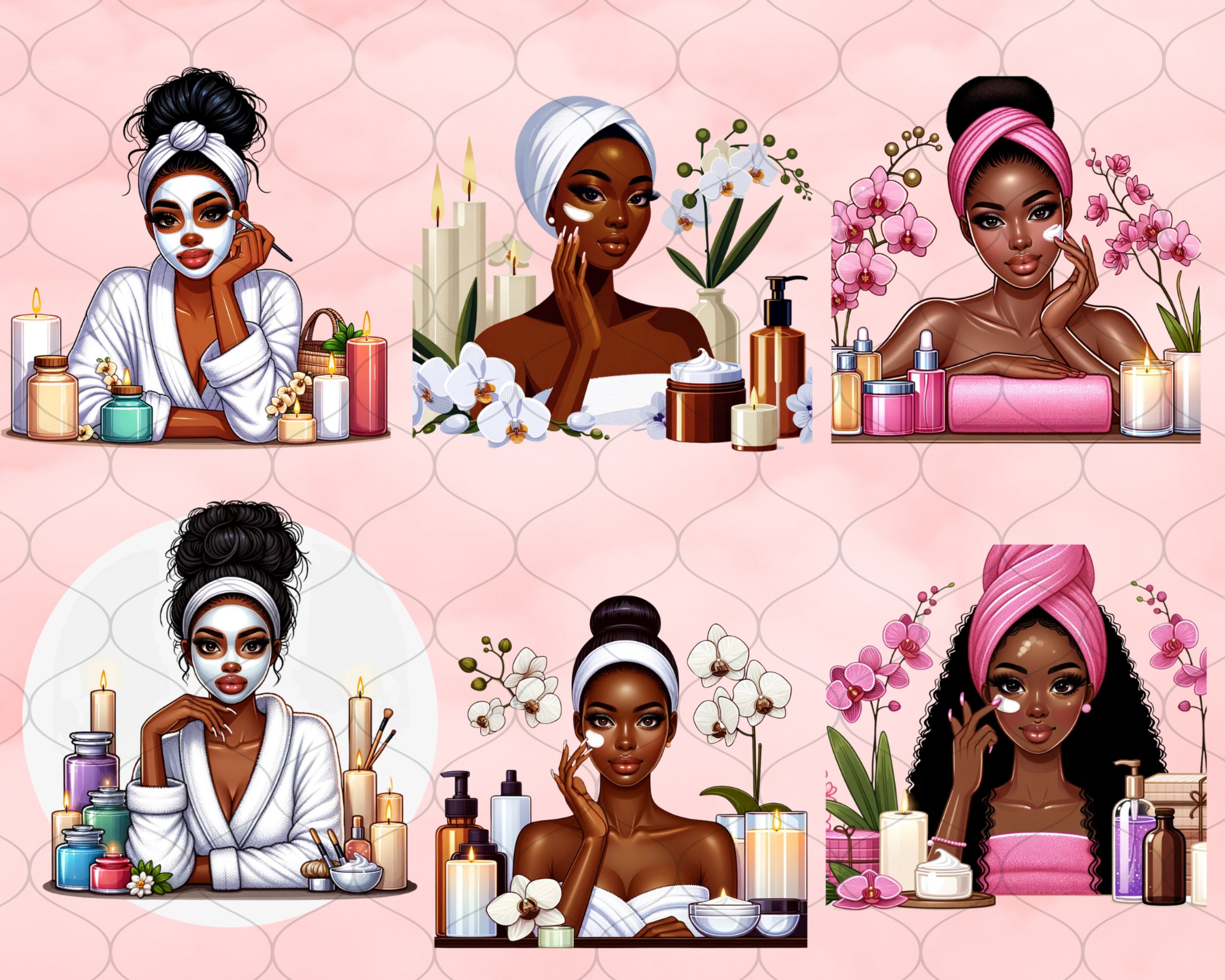 Spa Day Clipart, 50 PNG, Relaxation Clipart, Health Clipart, Wellness ...