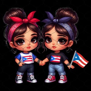 Chibi Cute Puerto Rican Baby Girls, Puerto Rican Besties, Puerto Rican ...