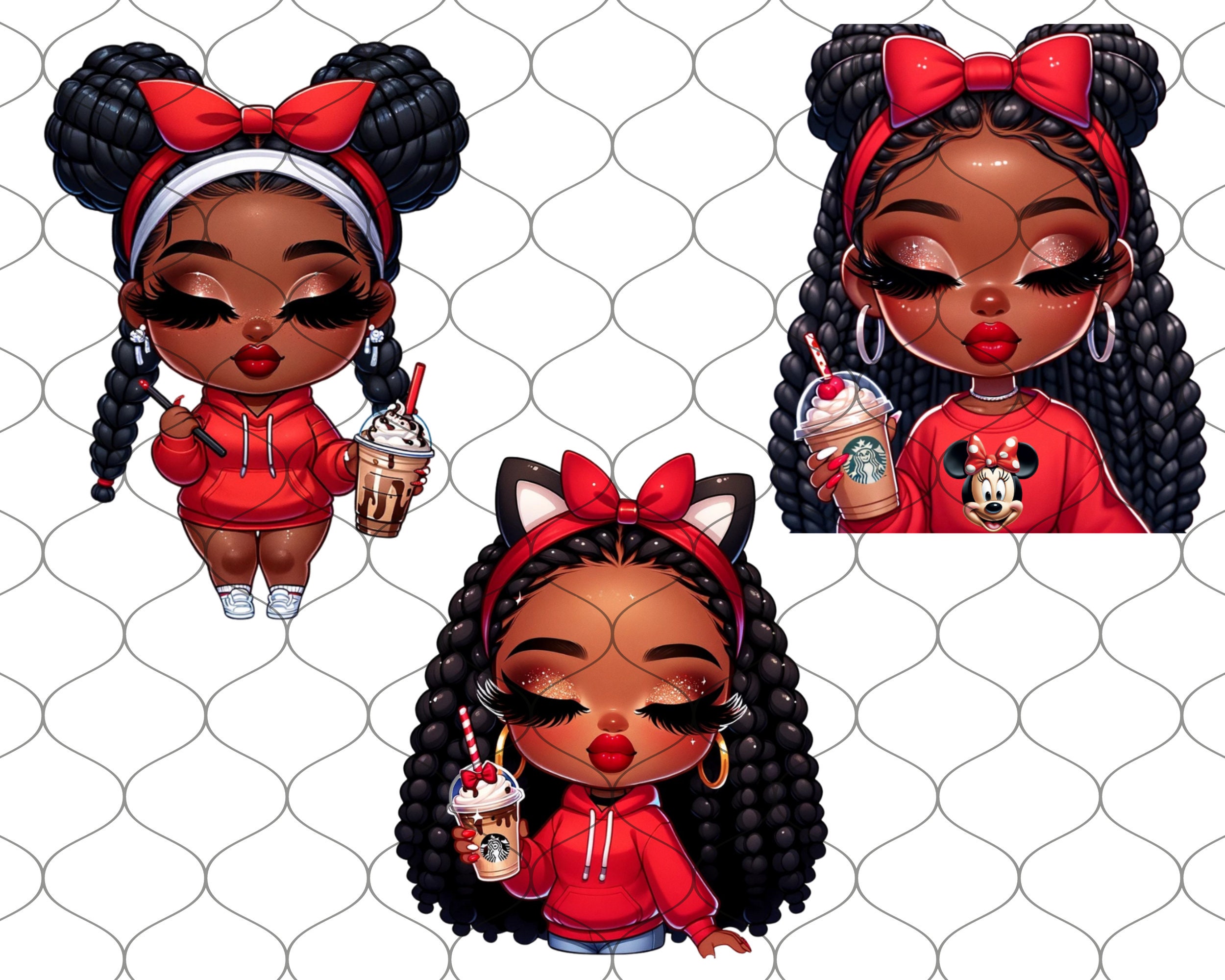 Chibi Boujee Girl, 20 PNG, Girl Boss Clipart, Lady Boss Clipart, Black ...