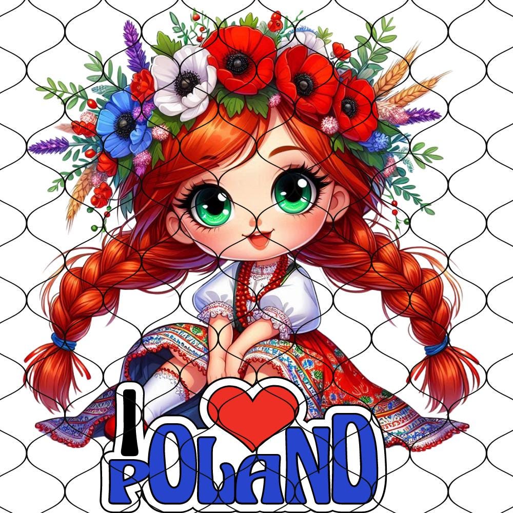 Chibi Cute Polish Red Hair Baby Girl Clipart, 25 PNG, Poland Png ...